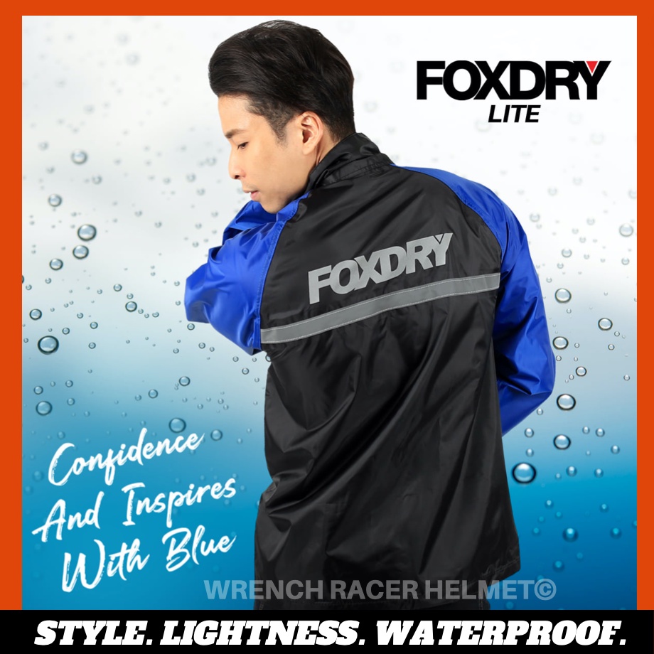FOXDRY LITE Raincoat Rainsuit Baju Hujan Waterproof Rain Jacket ...