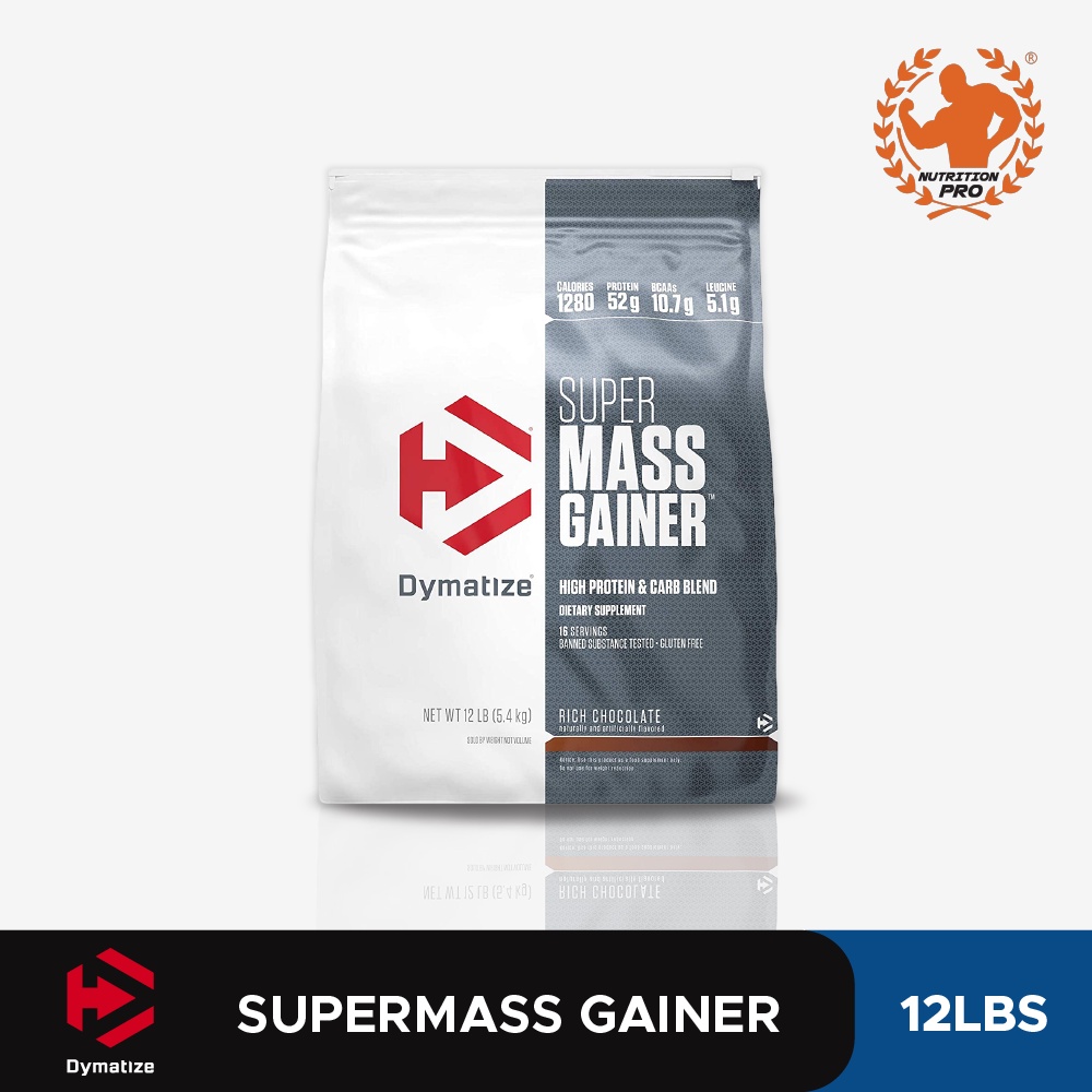 DYMATIZE SUPER MASS GAINER 12LBS 1280 Calories 50G Protein, Weight Gain ...