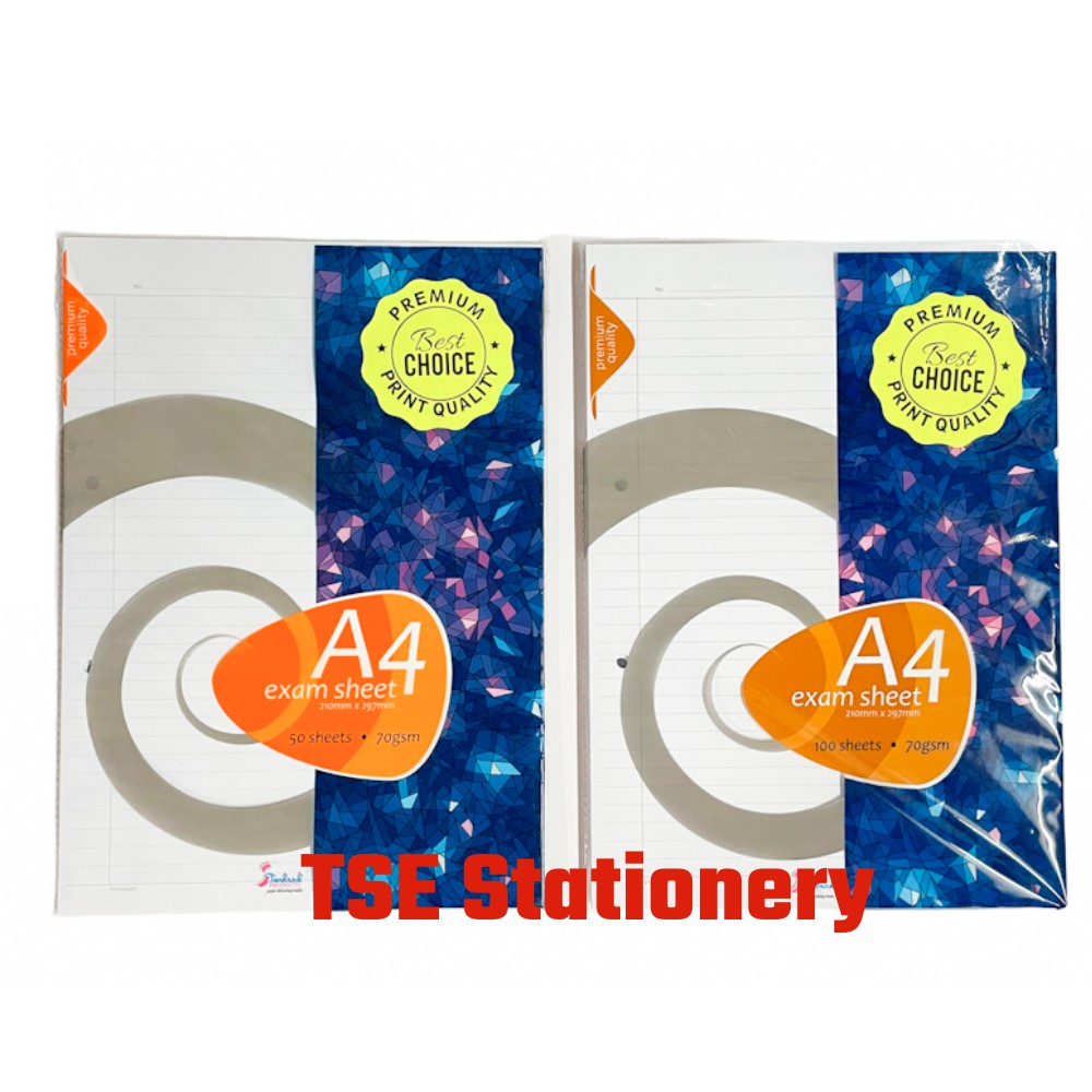 Standard Products A4 70gsm 50/ 100 Sheets Broad Line Test Pad | Exam ...