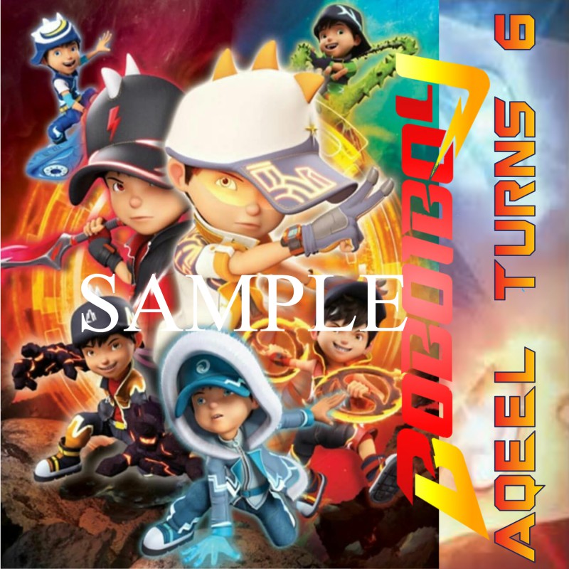 Custom design BoBoiBoy Birthday Stickers for Birthday Party | Shopee ...