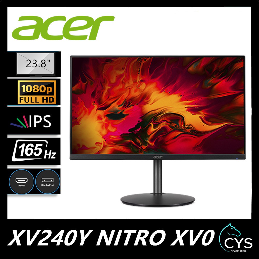 ACER NITRO XV240Y P/ XV240YP 23.8” IPS FHD 165HZ 0.5MS FREESYNC HDR10 ...