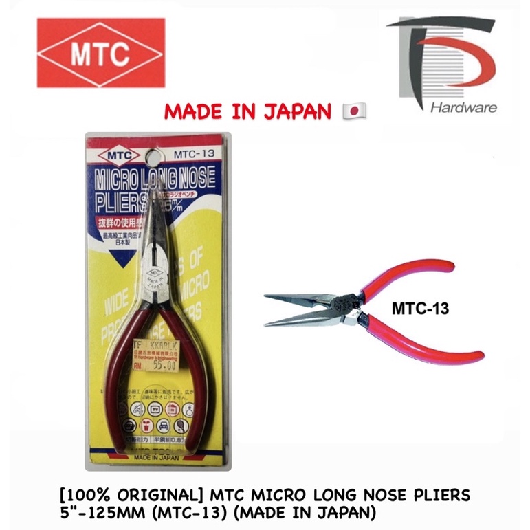 [100% ORIGINAL] MTC MICRO LONG NOSE PLIERS 5"-125MM (MTC-13) (MADE IN ...