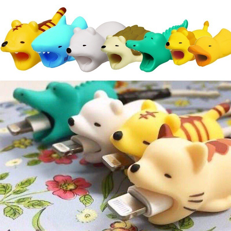 Cute Cable Bite Protector For iPhone Android Cord Accessory Animal ...