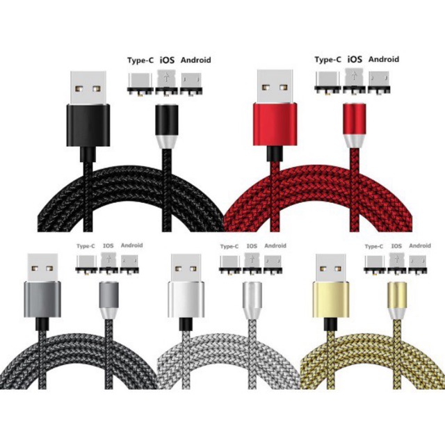Cable USB Magnetic 2.1A Fast Charging support ALL PHONES | Shopee Malaysia