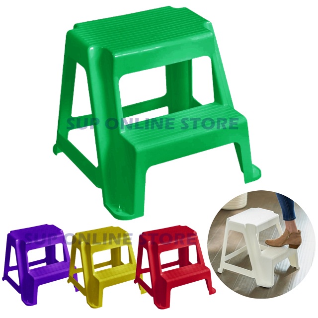 Heavy Duty Plastic Step Chair Ladder / 2 Tier Stair / Tangga Plastik ...
