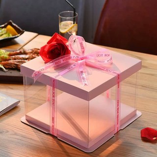 ONE TIER TRANSPARENT CAKE BOX WITHOUT RIBBON Transparent Cake Box Kotak ...