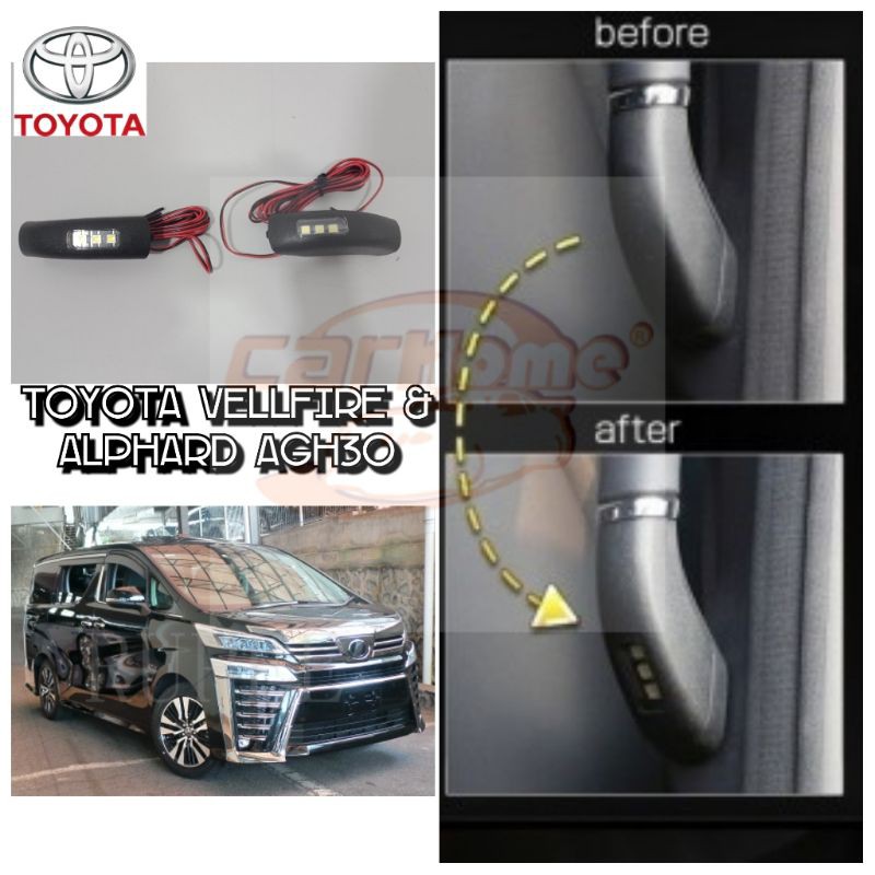 Toyota Vellfire & Alphard AGH30 Center Door Handle LED Lights *ready ...