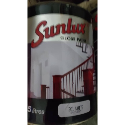 SUNLUX GLOSS PAINT Wood & Metal Paint Cat Kayu Besi - 3.5LTRS (White ...