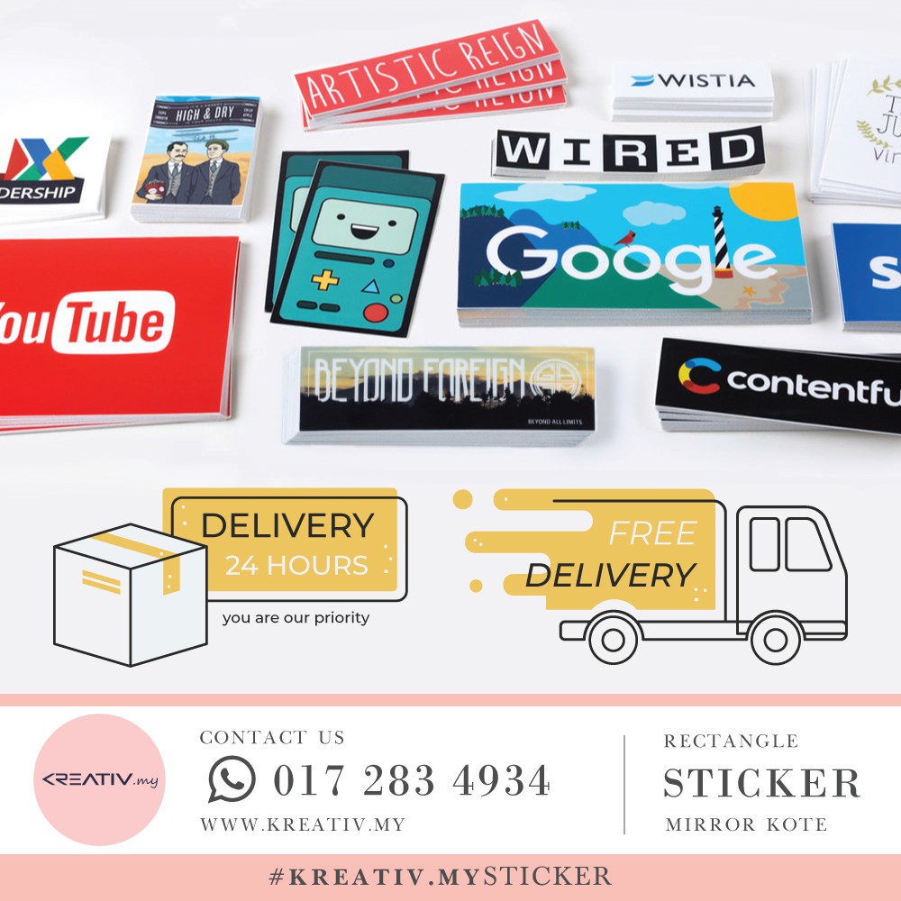 Custom Sticker Standard Size (Business/ Product / Wedding / Gift ...