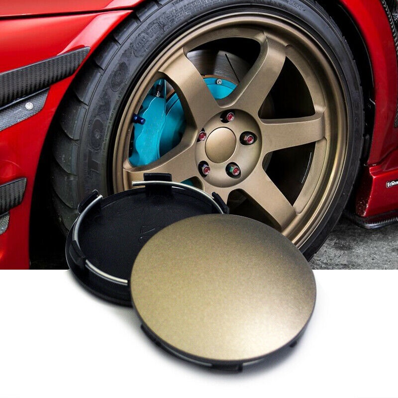 HOSHER 4pcs 62mm Brown Silver Black Car Wheel Center Hub Cap For Rays ...