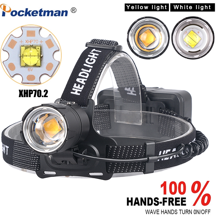 Super Powerful XHP70.2 LED Headlight Zoom Head Light Waterproof Head ...