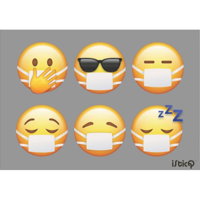Covid19 Prevention Sticker Mask Emoji Set 1 | Shopee Malaysia