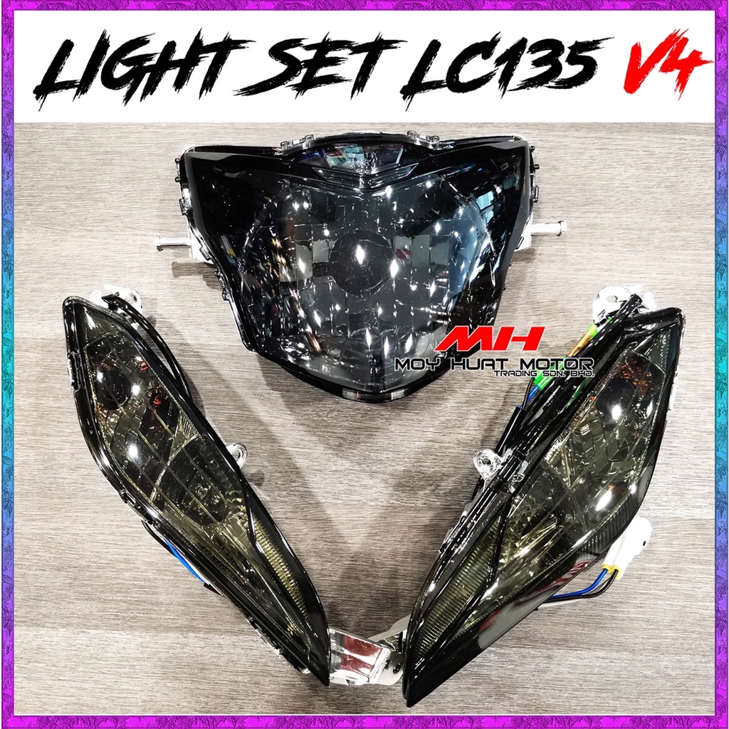 YAMAHA LC135 V4 V5 V6 V7 HEADLIGHT SIGNAL LED SET / LAMPU DEPAN SIGNAL DEPAN SET CLEAR SMOKE ...