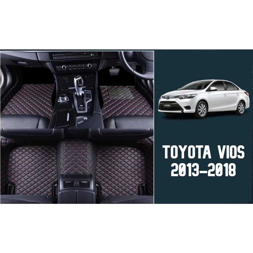Toyota Vios 13-18 Premium VIP DAD Red Line Series 5D CARFIT Floor Mat ...