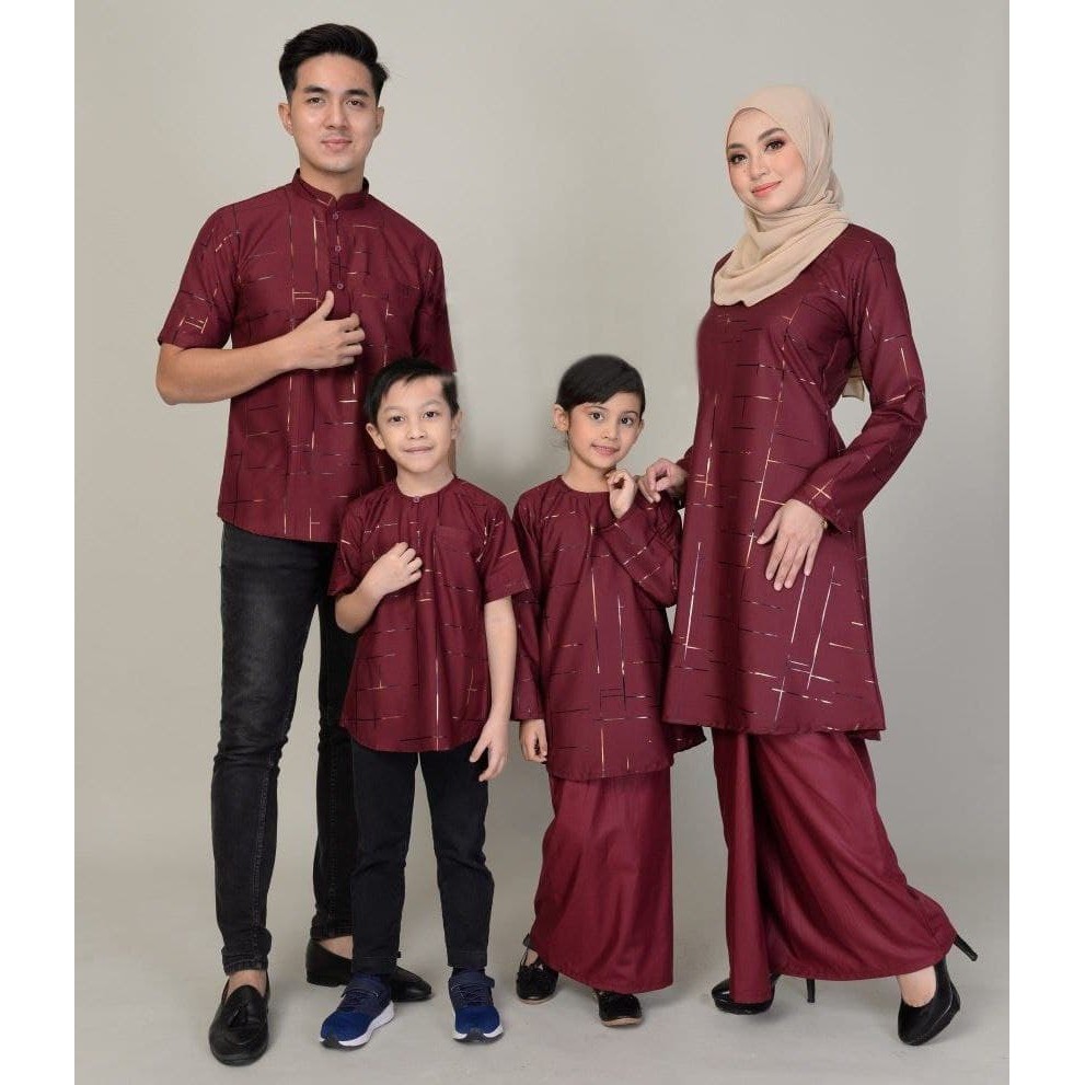 (FAMILY SEDONDON RAYA) Baju Raya AZRA Collection EXCLUSIVE Printed Foil ...