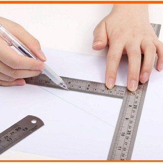 Pembaris Besi Panjang Stainless Steel Ruler Pembaris Sekolah Stationery ...