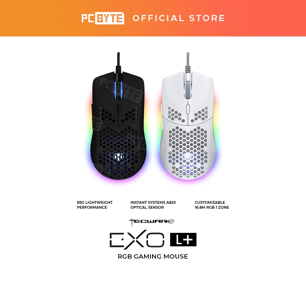 Tecware Exo L Plus RGB Gaming Mouse - (Black/White) | Shopee Malaysia