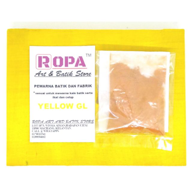 Serbuk Pewarna Batik Fabrik Dan Ikat Celup Warna Yellow GL Lemon ...