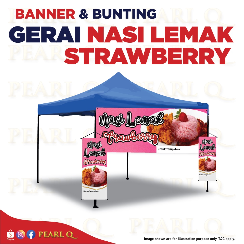 Banner Kedai Makanan Nasi Lemak Strawberry Gerai Pasar Malam Bazar ...