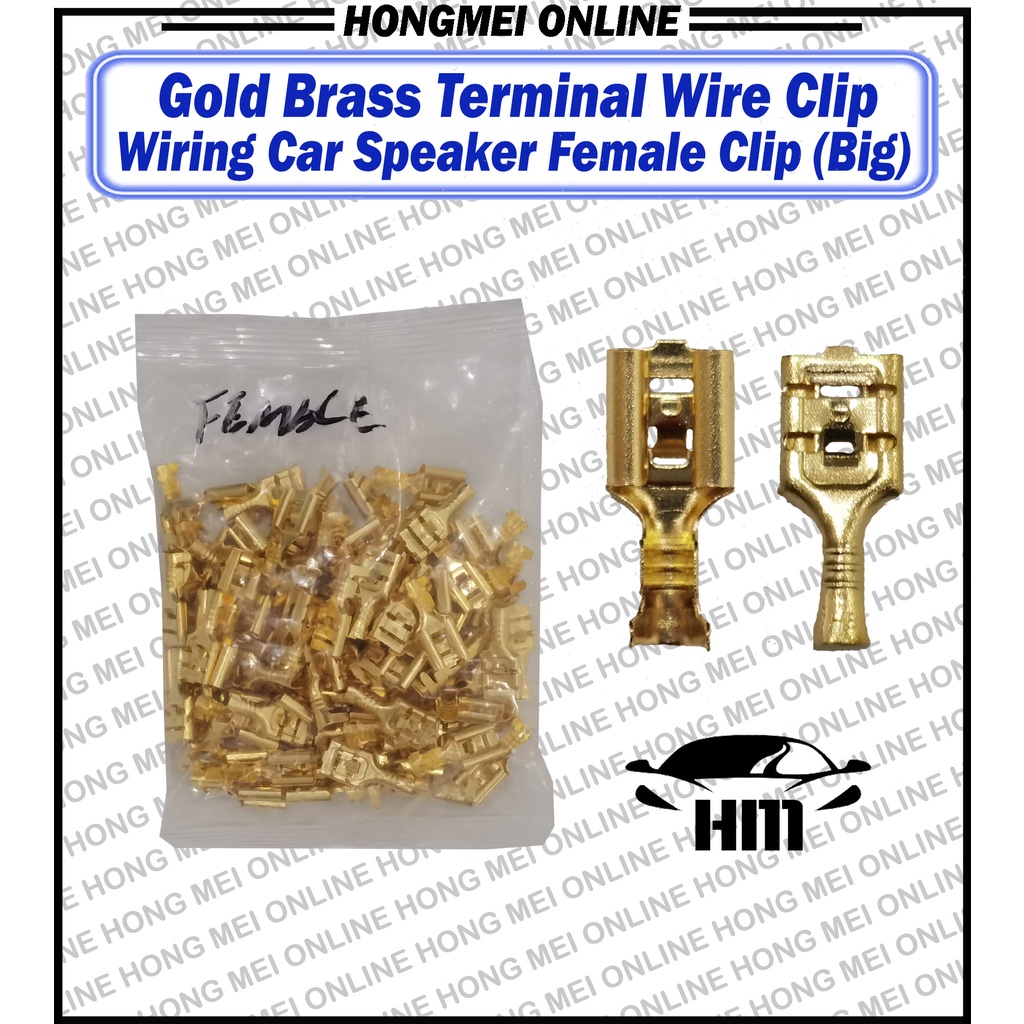 GOLD BRASS TERMINAL WIRE CLIP WIRING CAR SPEAKER FEMALE SPEAKER CLIP ...