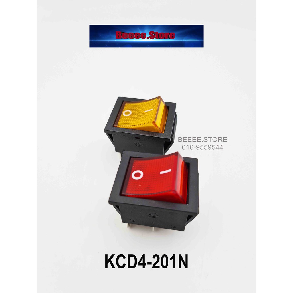 KCD4-201N 4PIN ROCKET SWITCHRocker Switch With Light KCD4-201N 4 Pin ON ...