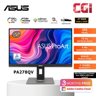 Asus ProArt Display 27" PA278QV WQHD IPS 75Hz Adaptive Sync 100% SRGB ...