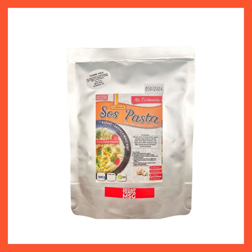 CIK BIBAH Sos Pasta Organic Sesuai Untuk Kanak-Kanak Perisa Carbonara ...