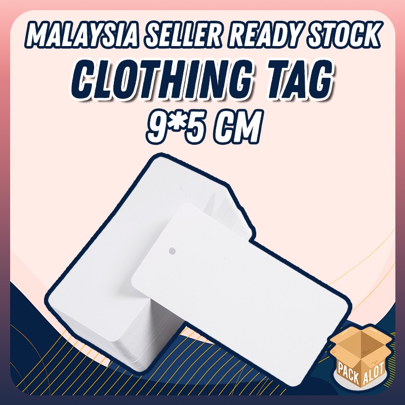 10 Pcs Empty PVC Plastic Clothing Hang Tag DIY Plain White Label ...