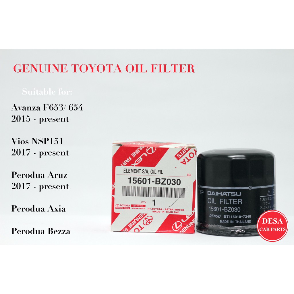 Genuine Toyota Oil Filter for Toyota Avanza, Vios and Perodua Aruz ...