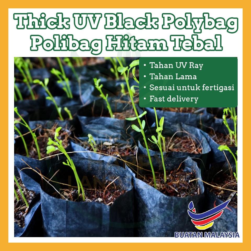 Thick UV Fertigation Black Polybag Fertigasi Polibag Hitam [Saiz Besar ...