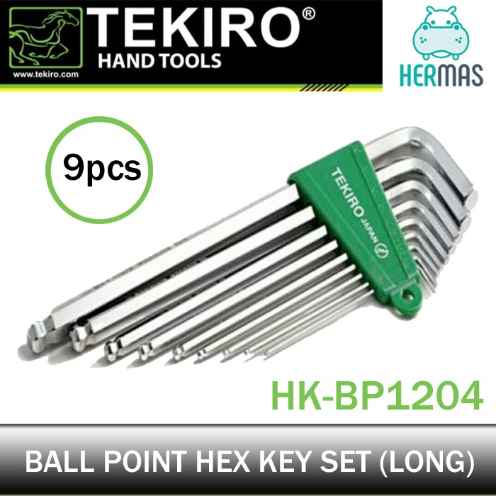 TEKIRO HK-BP1204 BALL POINT HEX KEY SET (LONG) 9PCS | Shopee Malaysia