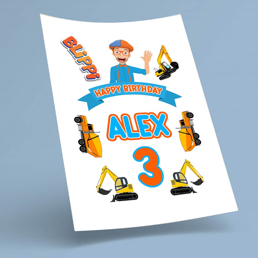 BLIPPI CUSTOM NAME & AGE [JPEG FORMAT/FILE] [CAKE TOPPER] [PRINT ...