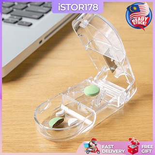 PORTABLE MEDICINE PILL CUTTER BOX/ PILL SPLITTER STORAGE/ TABLET ...