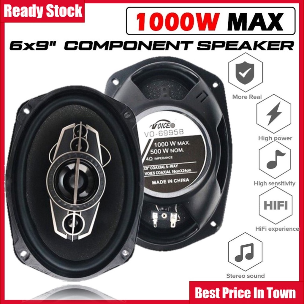 VOICE 6 inch 6x9 inch 4 Inch 4 way 5 way COAXIAL SPEAKER 1000W MAX CAR ...