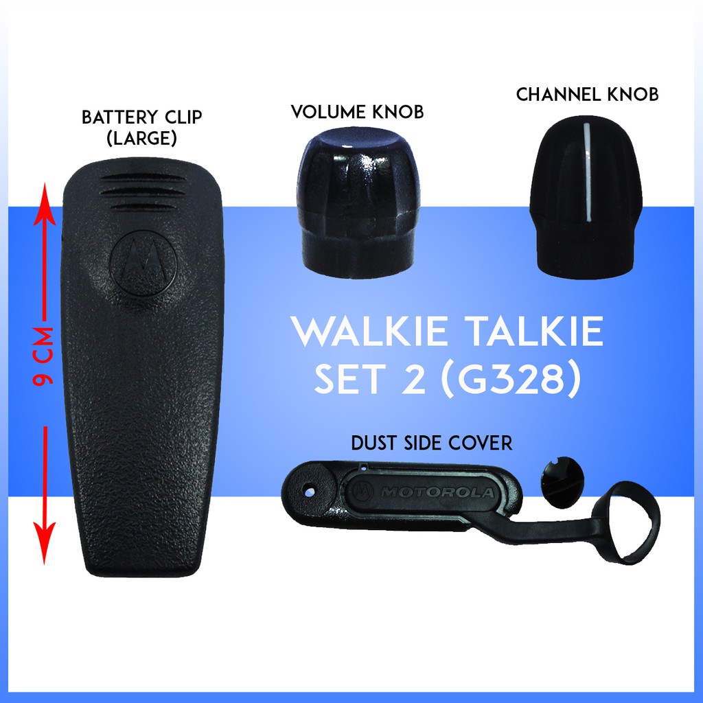 GP328 MOTOROLA Battery Belt Clip 3.5inch + Dust Cover + Volume + Chanel ...