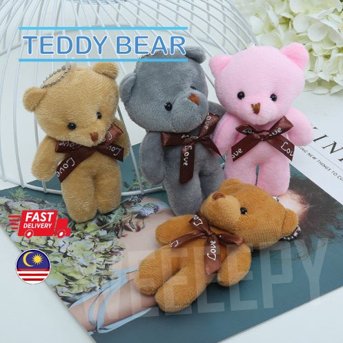 Teddy Bear Mini Bouquet Gift Birthday DIY Teddy Bear Keychain Stuffed ...