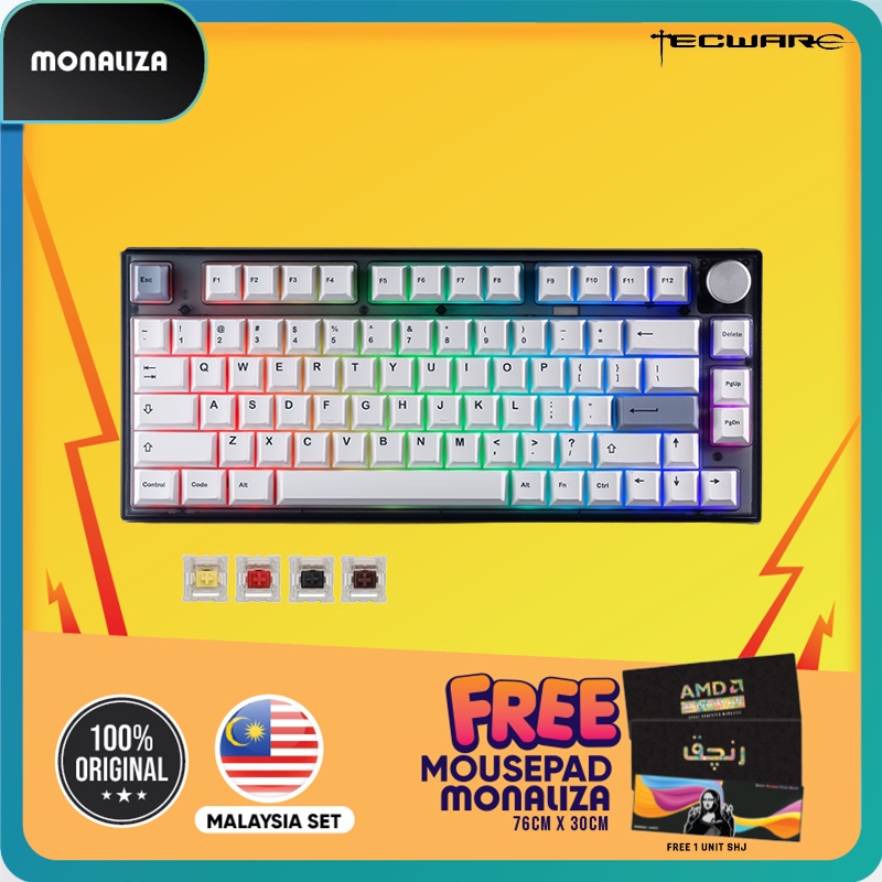 Tecware Veil 80 Wireless Translucent Mechanical Keyboard Black | Shopee ...
