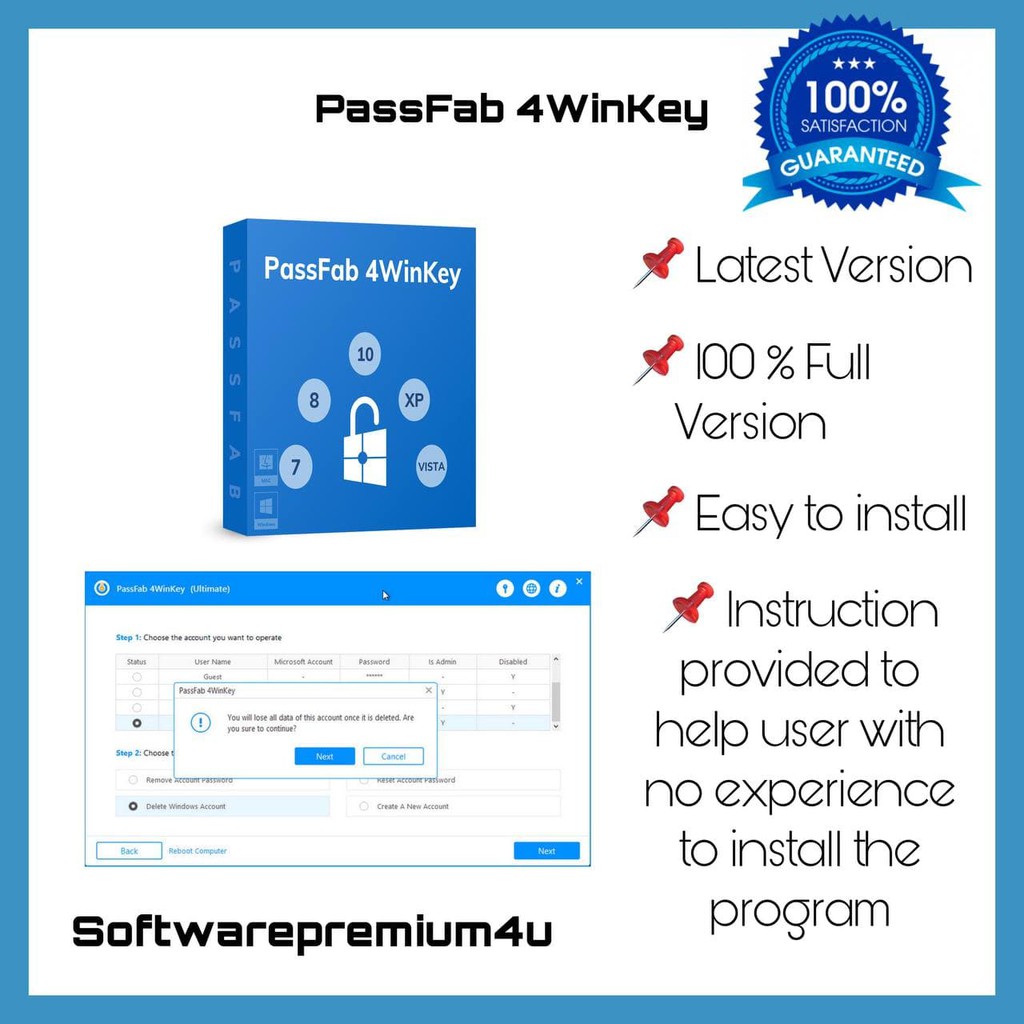 PassFab 4WinKey 6.6.0.9 Ultimate | Lifetime | Remove/Reset Windows Password | Shopee Malaysia