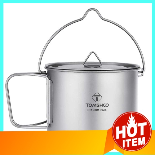 TOMSHOO 900ML Titanium Pot Portable Titanium Water Mug Cup () | Shopee ...