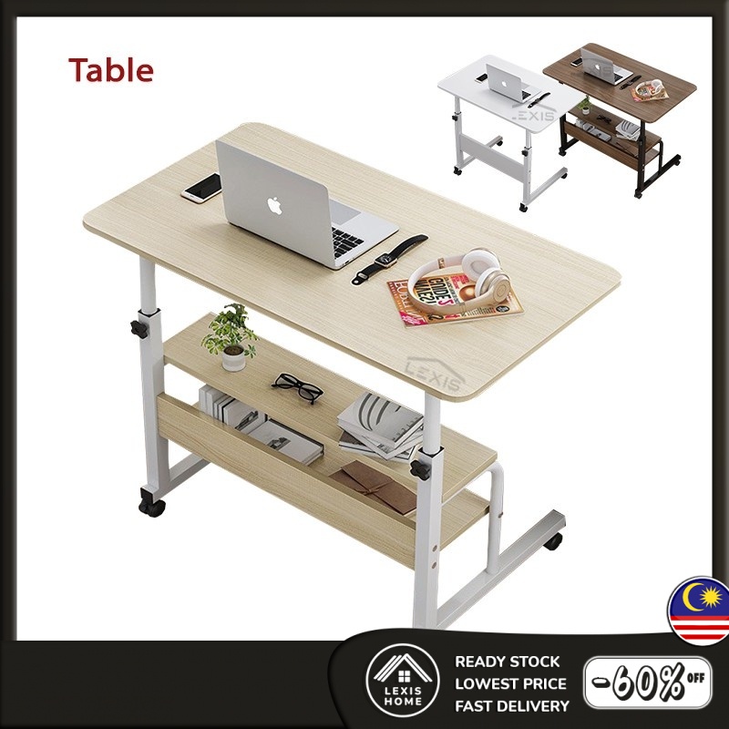 LEXIS (L60/80)cm Adjustable Bedside Laptop Table Sofa Side Table With ...