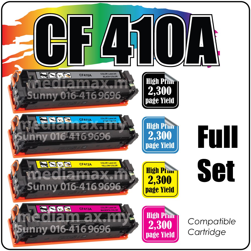 Compatible To HP CF410A CF411A CF412A CF413A Color LaserJet Pro M452dn ...