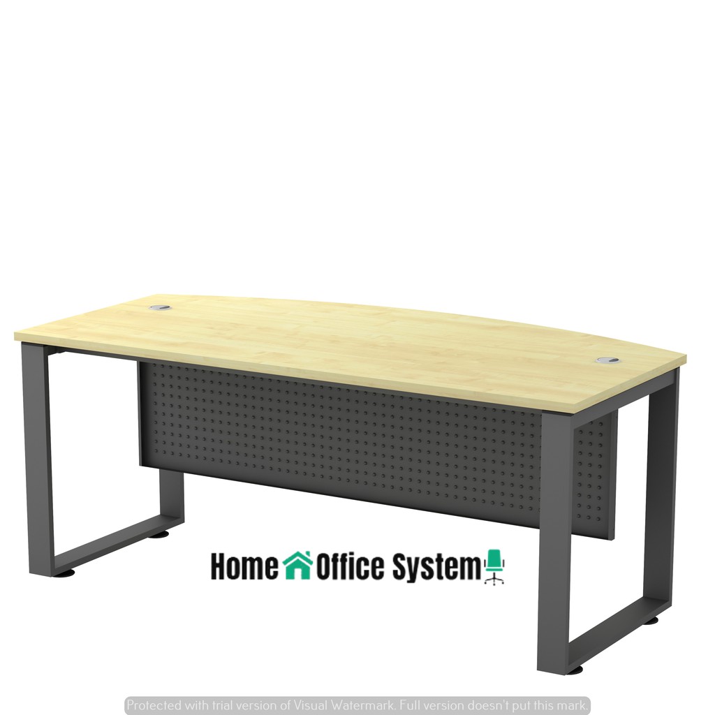 D Shape Executive Office Table with Square Metal Leg (W 1800 X D 900 X ...