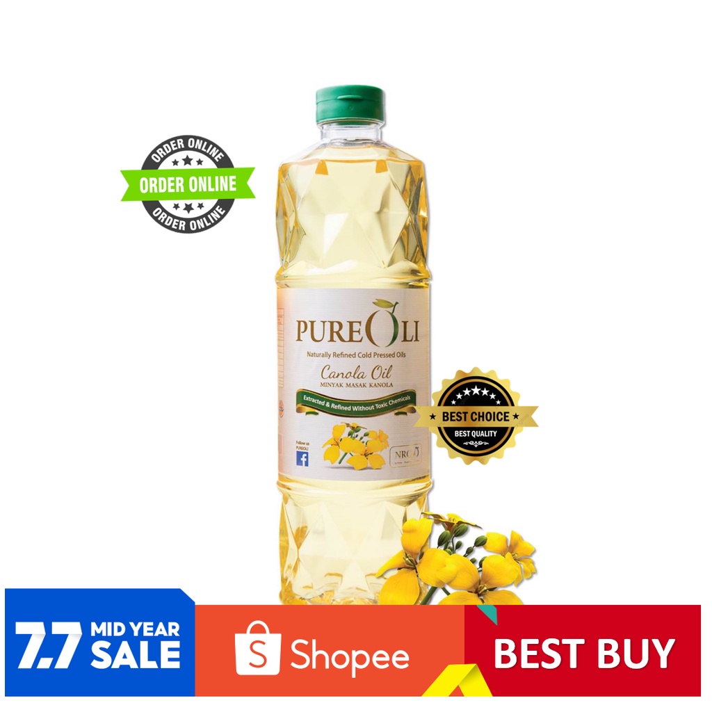 PureOli Canola Oil (1kg) Naturally Refined cold Pressed Oil NRCpO Ideal ...