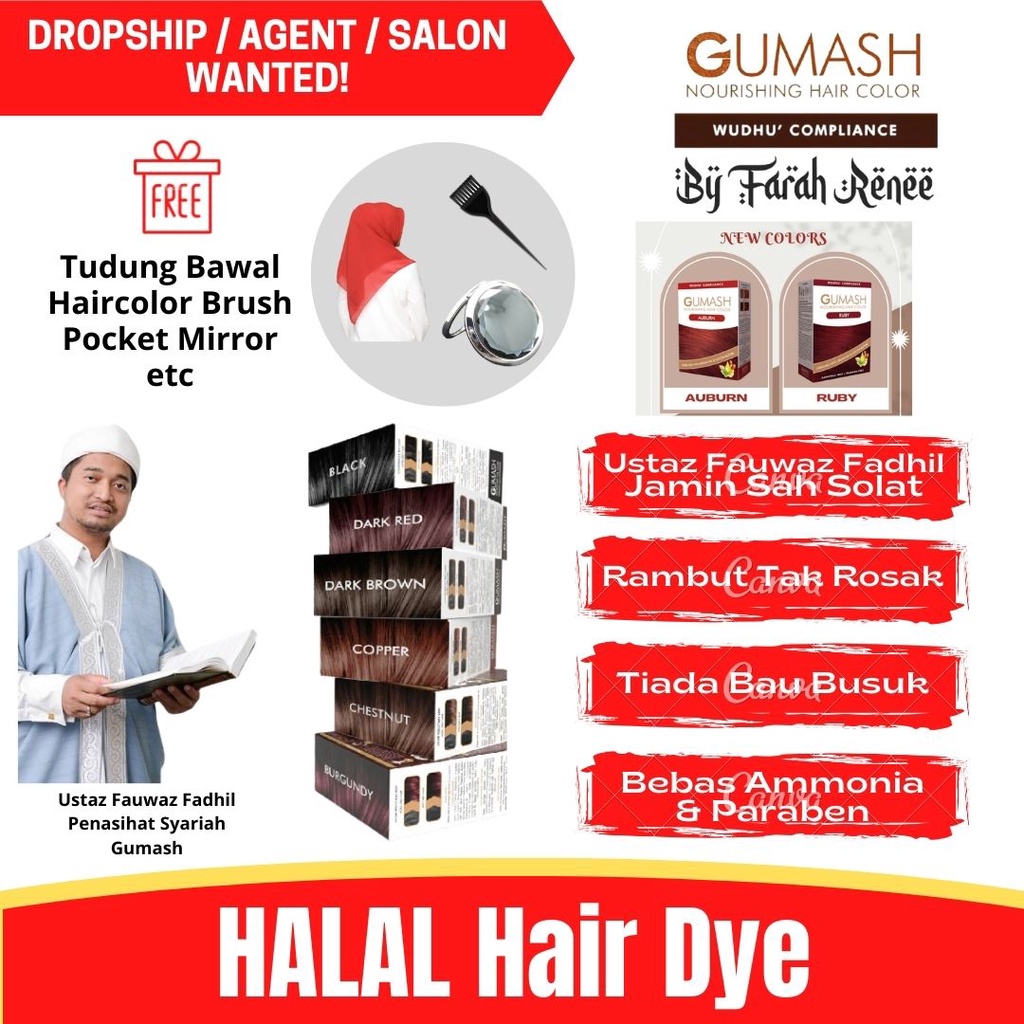 Promotion Hair Dye Gumash Hair Colour Pewarna Rambut Patuh Syariah Sah ...