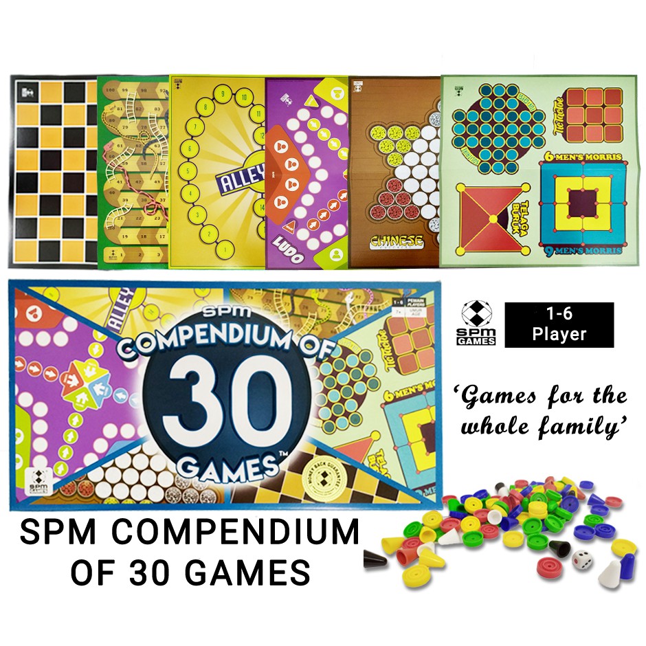 [30 In 1 Boardgame Set] SPM Compendium Of 30 Multiplayer Board Games ...