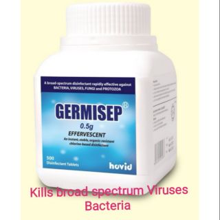 GERMISEP HUMAN DISINFECTANT/SANITIZER 0.5g (Hovid) 500 tablets | Shopee ...