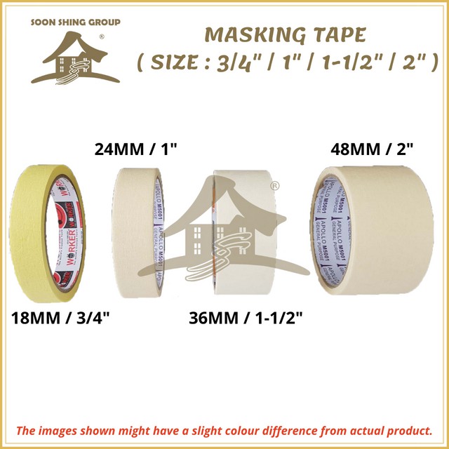 MASKING TAPE VARIOUS SIZE AVAILABLE (18mm / 24mm / 36mm / 48mm ...