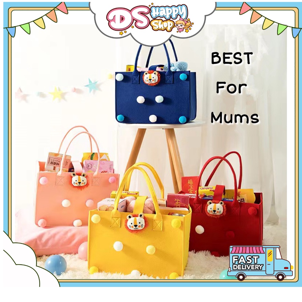 Baby Felt Bag Cartoon Handbag Gift Diaper felt Bag Storage Bag Creative ...