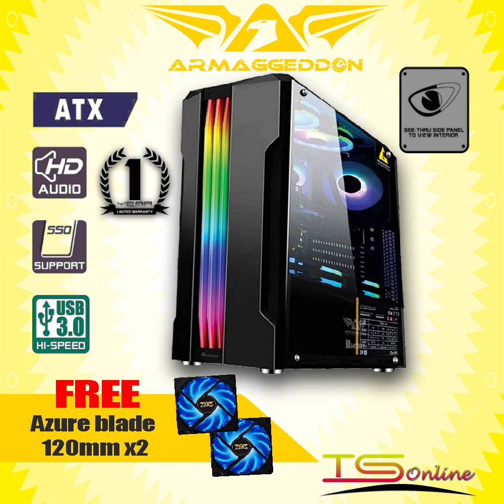Armaggeddon Tron III ATX GAMING CASING WITH STRIPE RGB | Shopee Malaysia