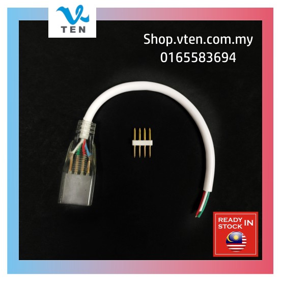 Kabel Sambungan Dengan Penyambung连接头 4Pin 10mm 11mm Cable For 240V RGB ...